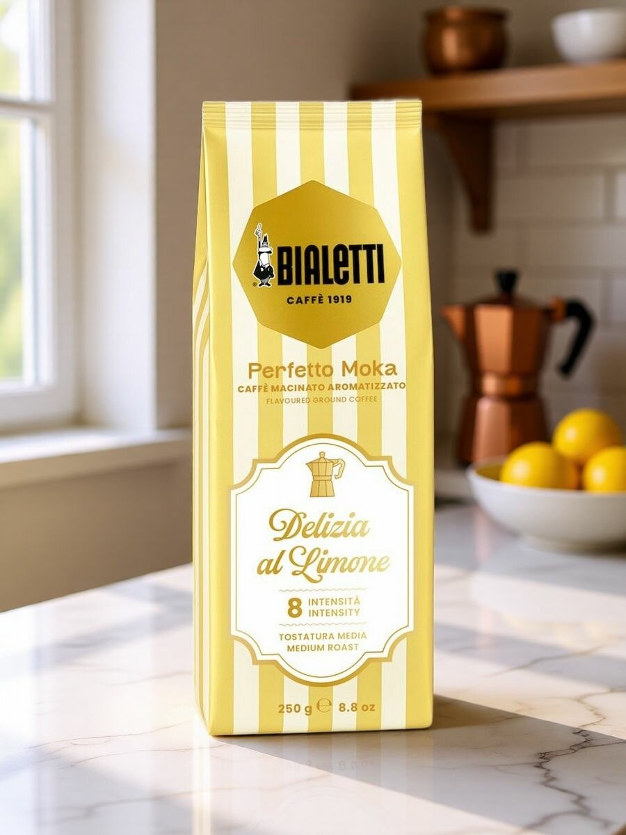 Кофе молотый Bialetti PERFETTO MOKA Delizia al Limone 250г