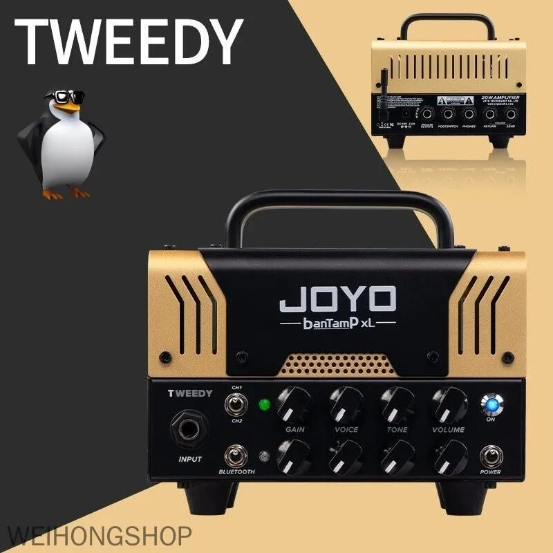 JOYO Tweedy BanTamp XL Мини-усилитель, 20-ваттный предусилитель, 2-канальный ламповый гибрид