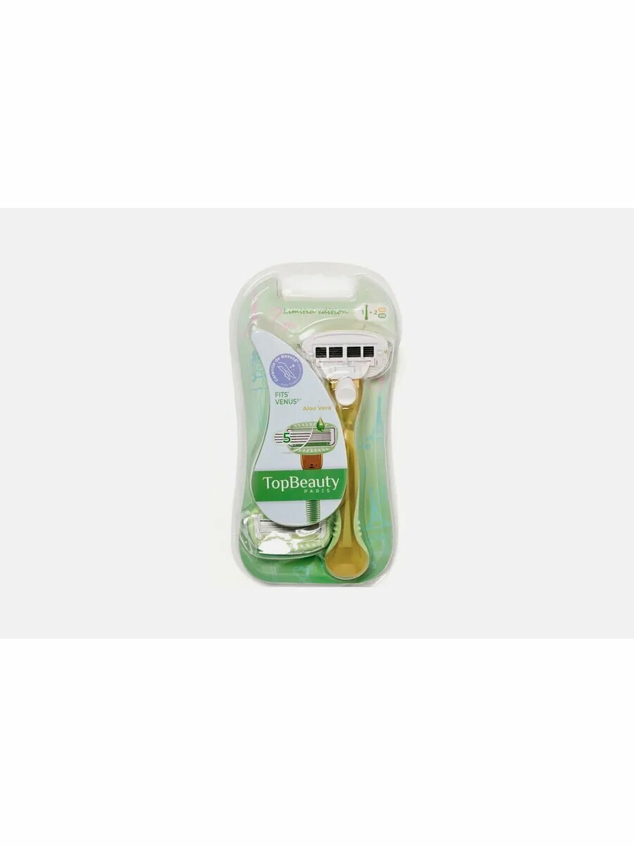 TOPBEAUTYPARIS aloe vera Женская бритва 1 бритва + 2