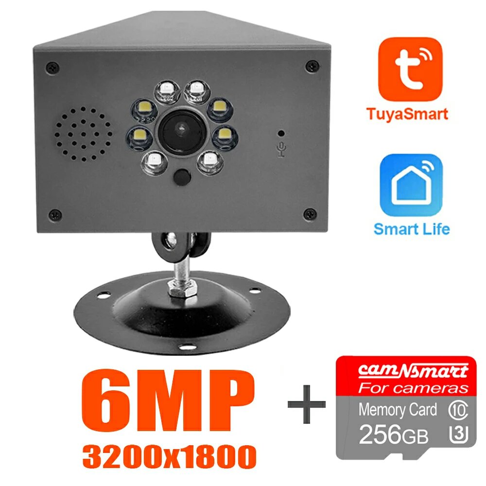 6MP камера безопасности Tuya Smart Wireless Window Aquarium Mount многоцелевого WiFi-мониторинга с ночным видением, угловым расположением и двухсторонним аудио-
