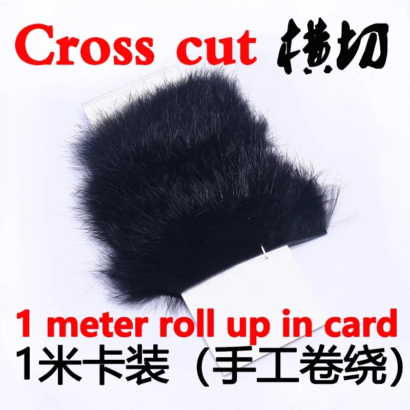 PERSUADER Мех кролика для мушек 1 метр Черный, 1M crosscut black
