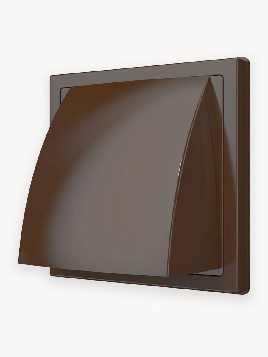 Выход стенной с обратным клапаном вытяжной 1515К10ФВ, 150x150 мм, D100 мм, коричневый ASA-пластик, ERA