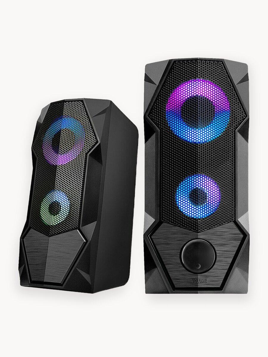Компьютерные колонки 2.0 RITMIX SP-3050 black,10Вт, с RGB подсветкой, питание от USB