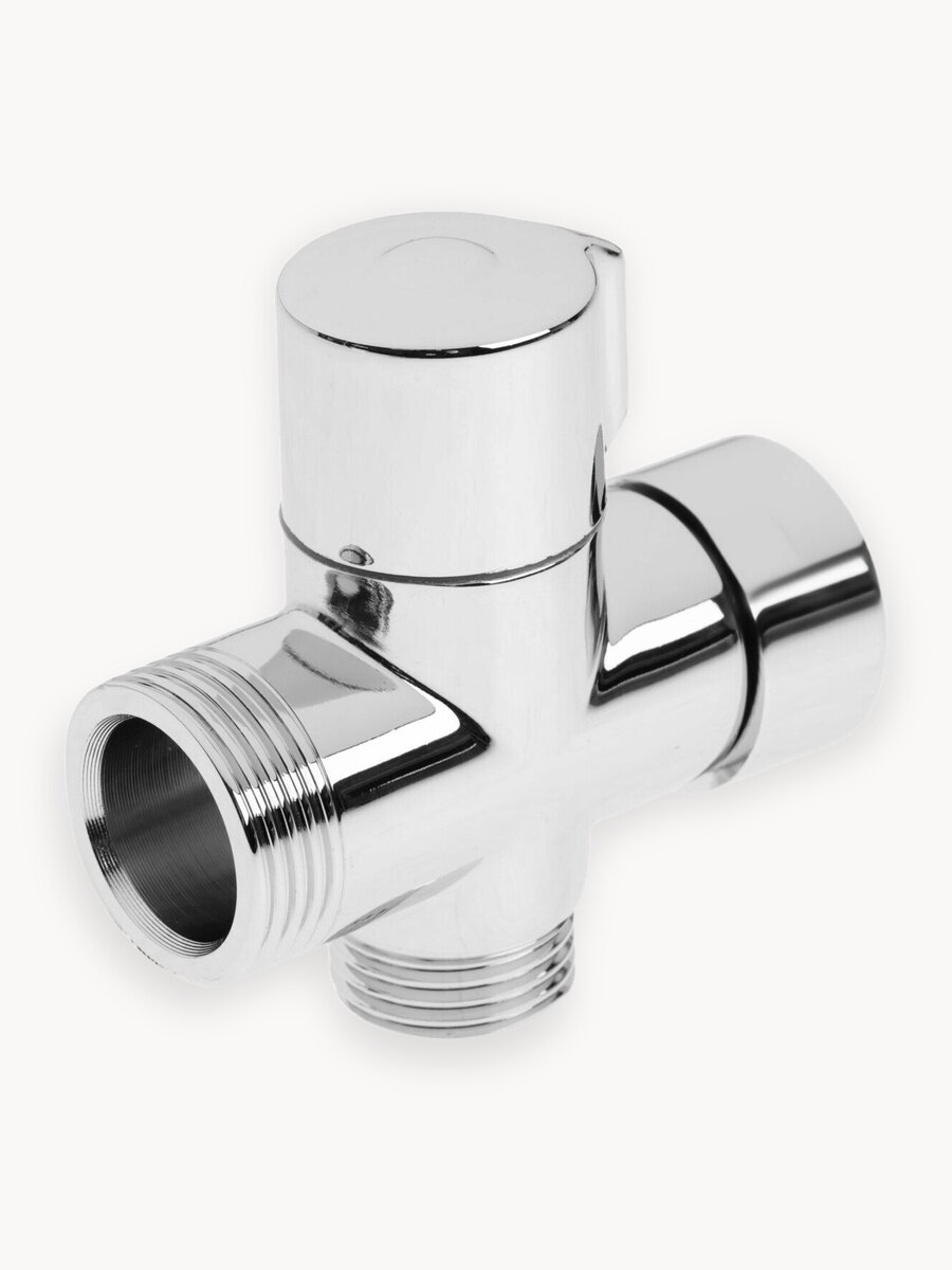 Дивертор ZEIN Z749, 3/4", 1/2", 3/4", для смесителя, круглая гайка, поворотный рычаг, хром 1019821