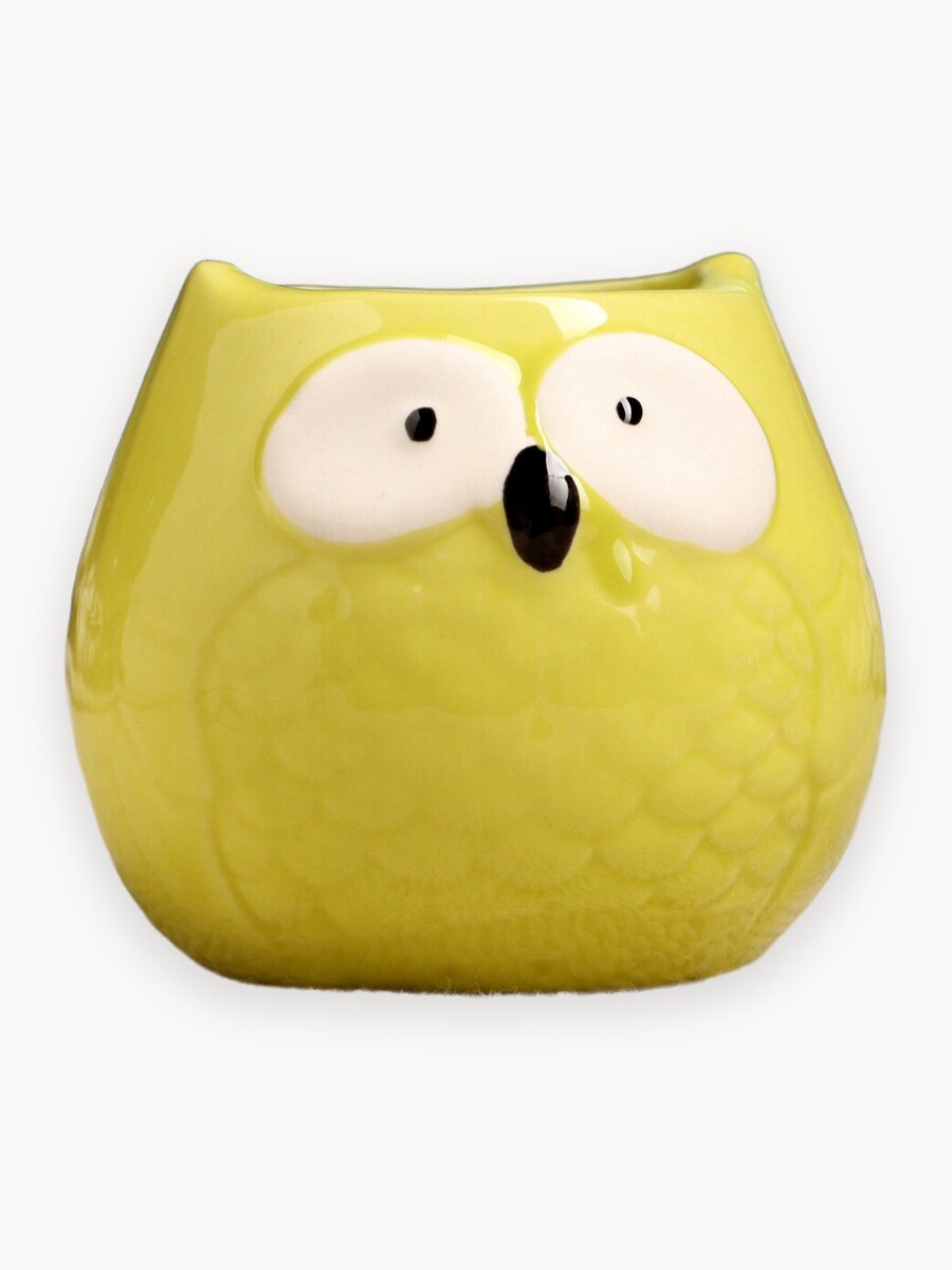 Горшок TAKE IT EASY "Сова Гриня", фигурный, керамика, 5x6 см