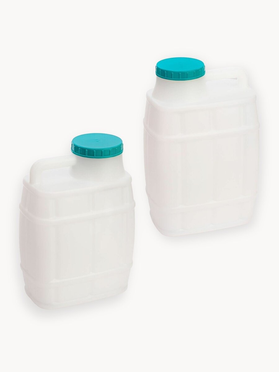 Канистры Альтернатива "Бочонок", 10 л, набор 2 шт, пищевой пластик, белые