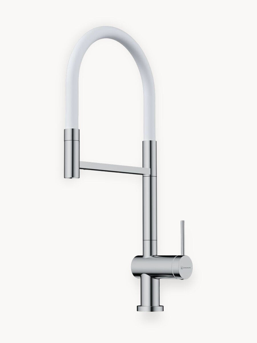 Смеситель для кухни OMOIKIRI Kanto 2 Plus-SB-C с подключением фильтра/хром/белый шланг/кнопка струя-душ