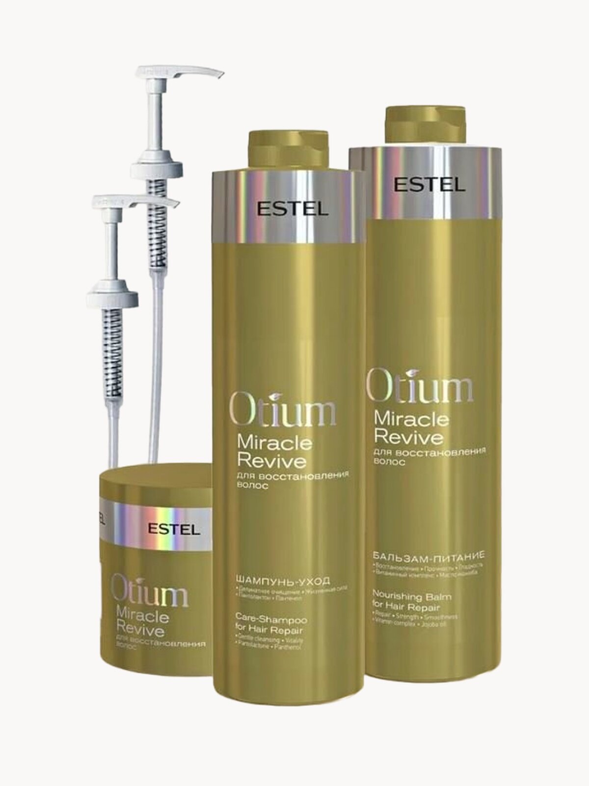 Набор для волос Estel Otium Miracle, шампунь 1л, бальзам 1л, маска 300 мл, 2 дозатора