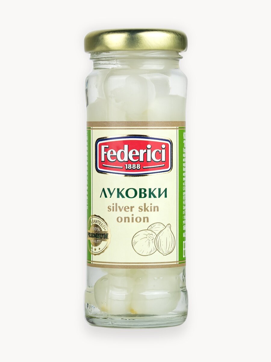 Луковки Federici маринованные, в стеклянной банке, в рассоле, 100 г