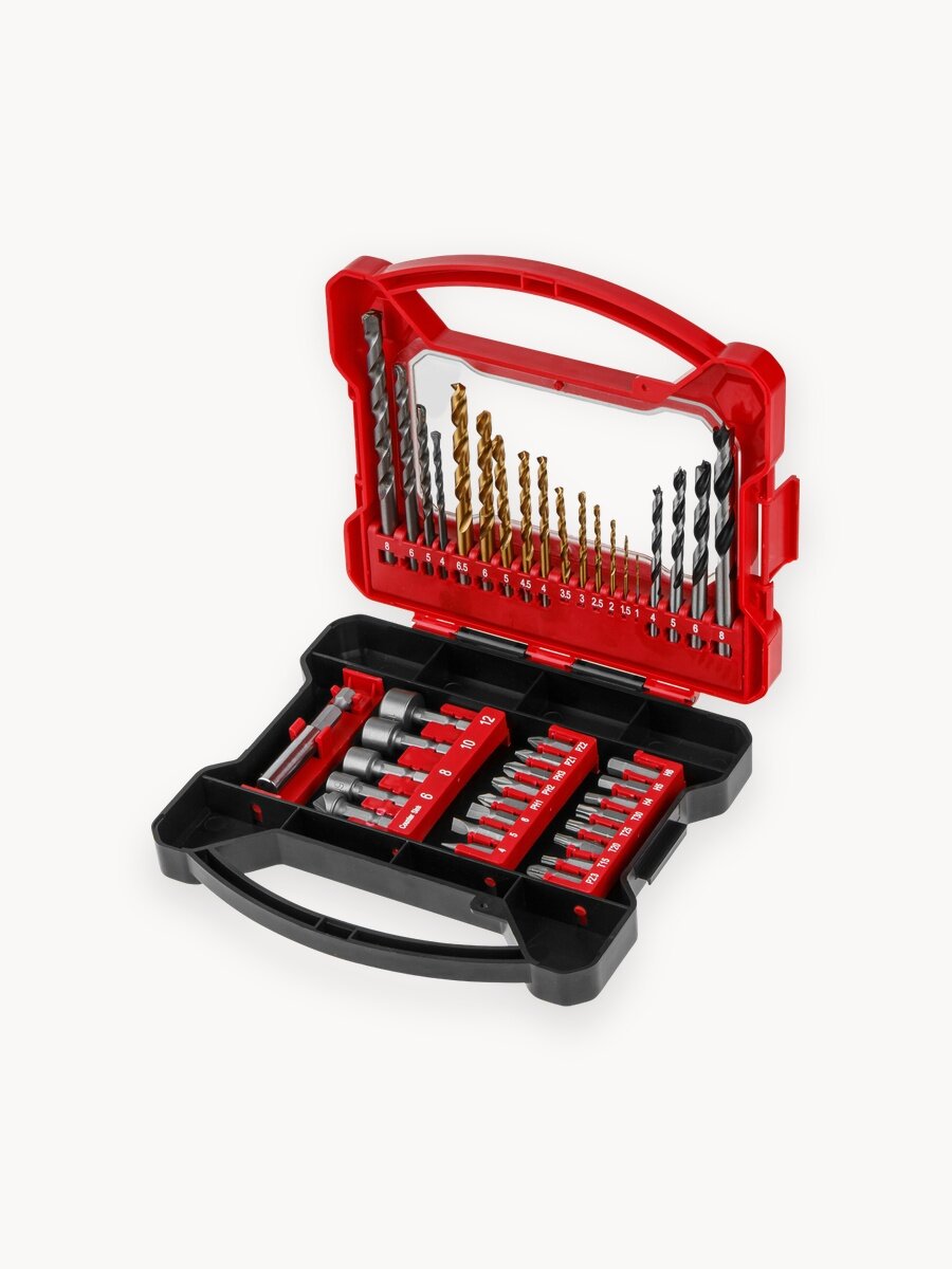Набор бит и сверл для шуруповерта, дрели в кейсе 41 предмет WORTEX CDS 41 (0327045)
