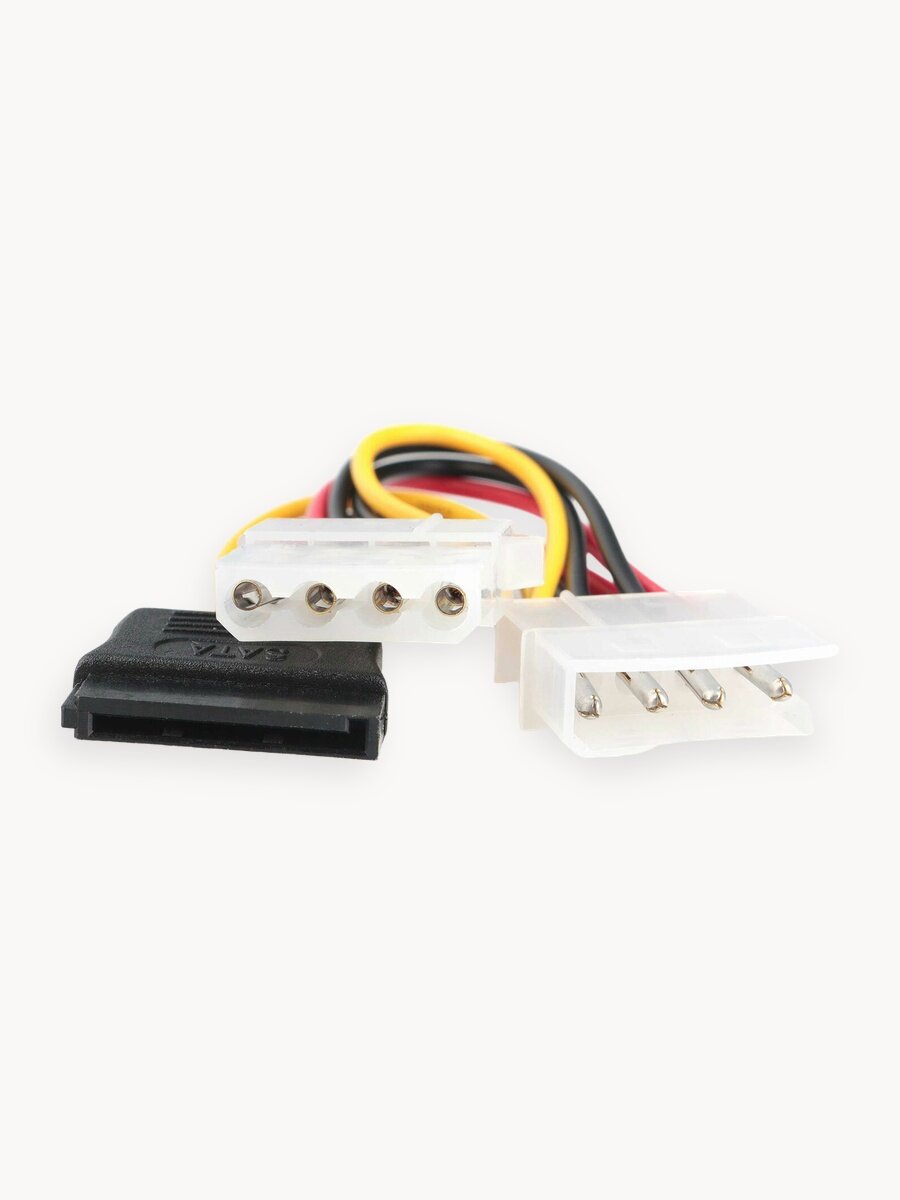 Разветвитель SATA Cablexpert с разъемами Molex 4pin(M)/Molex 4pin(F)+Sata 15pin(F) медный проводник 15см CC-SATA-PSY2