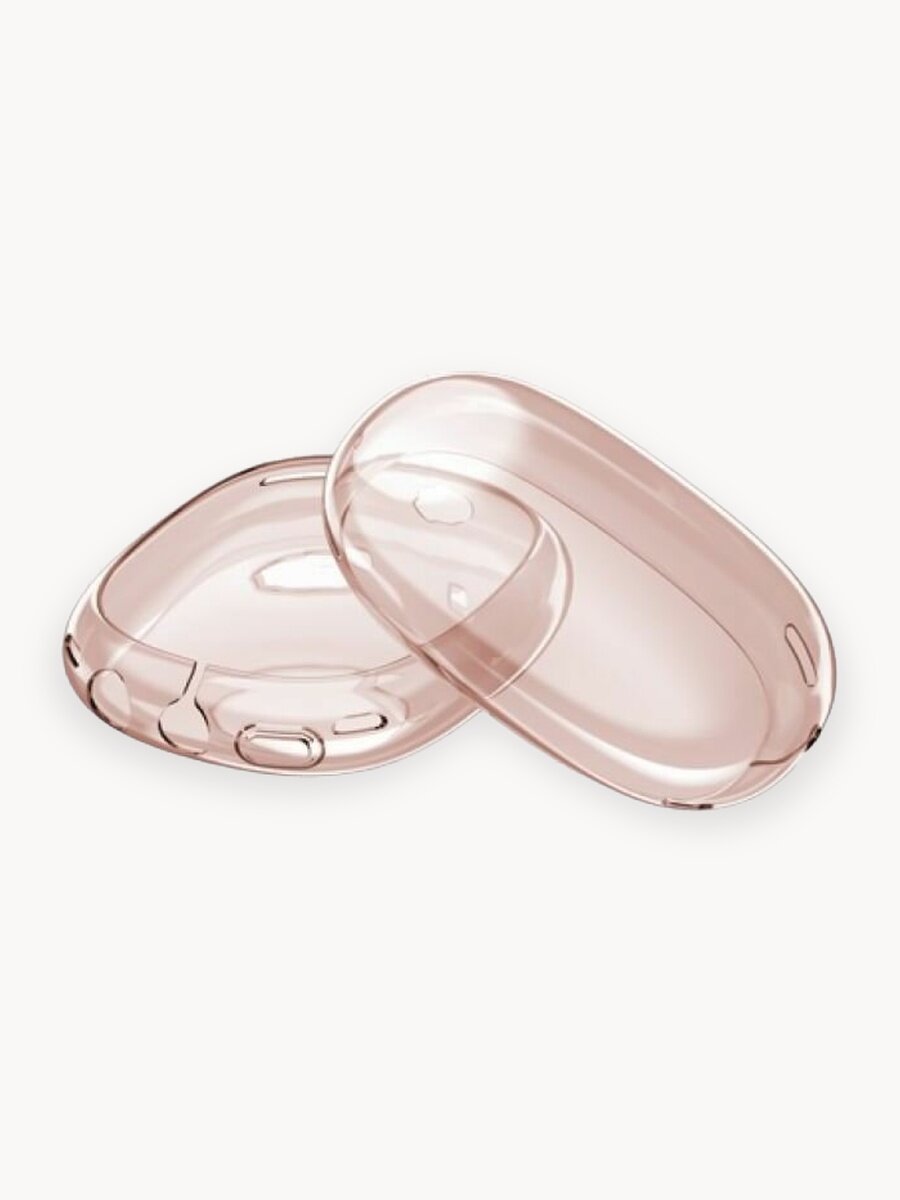 Чехол Yamcase, для AirPods Max, силиконовый, прозрачный/розовый