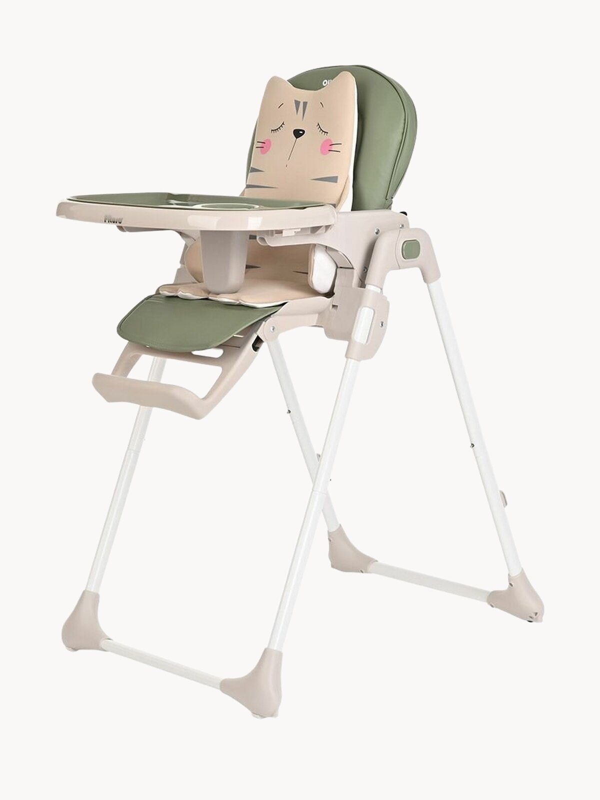 Стульчик для кормления ребенка Pituso Olimp, 2 в 1 шезлонг, чехол ECO кожа, мягкий вкладыш, темно-зеленый
