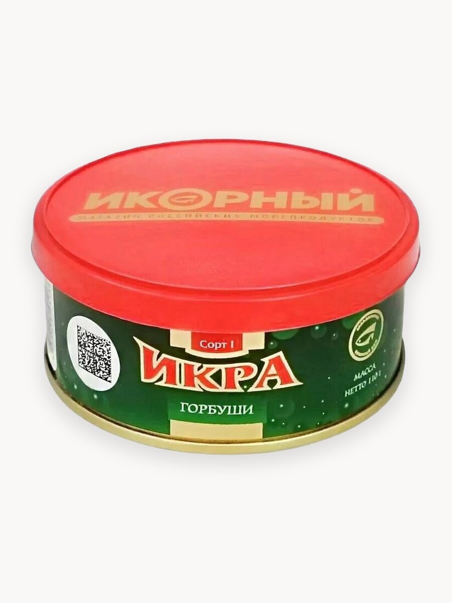 Икра горбуши красная, лососевая зернистая, Икорный, ж/б 110 г