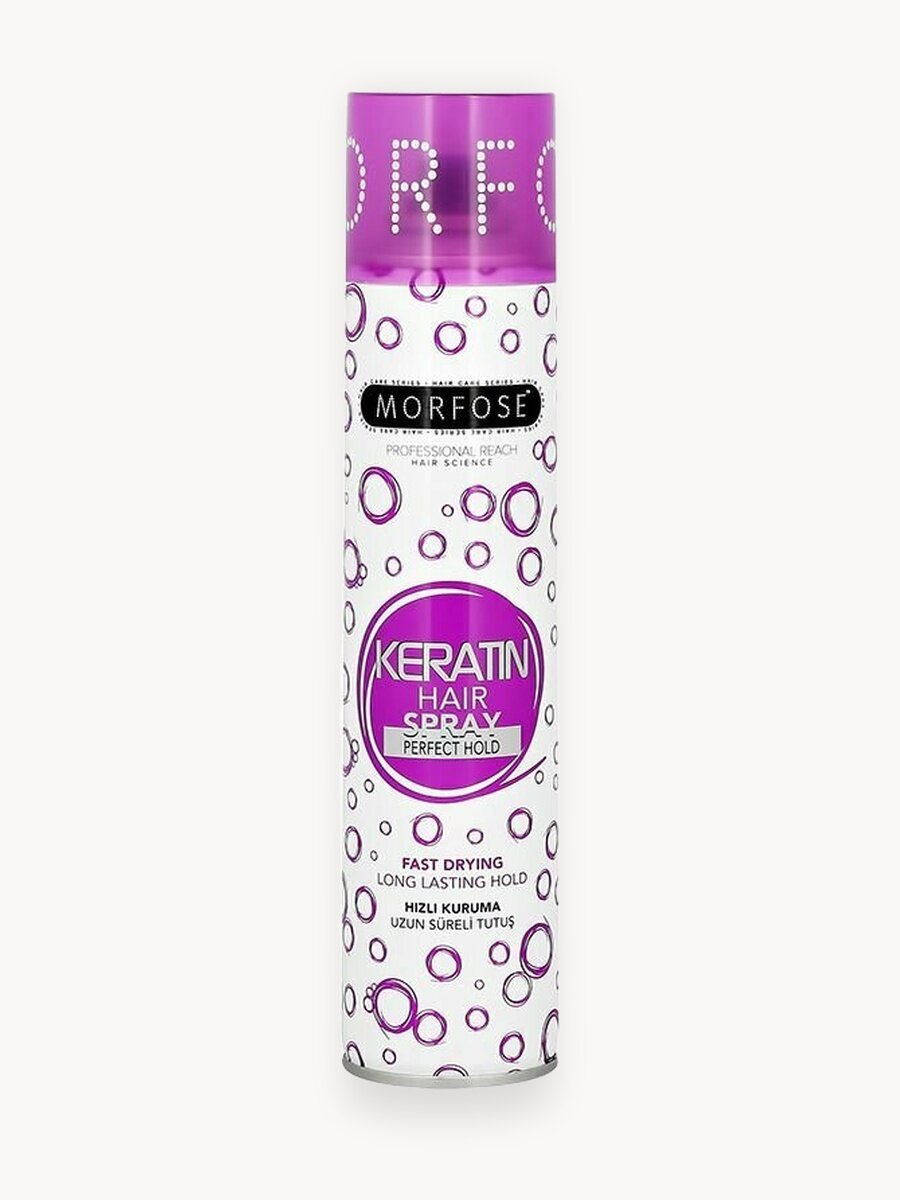 Лак для волос Morfose KERATIN, сильная фиксация, объем 250мл