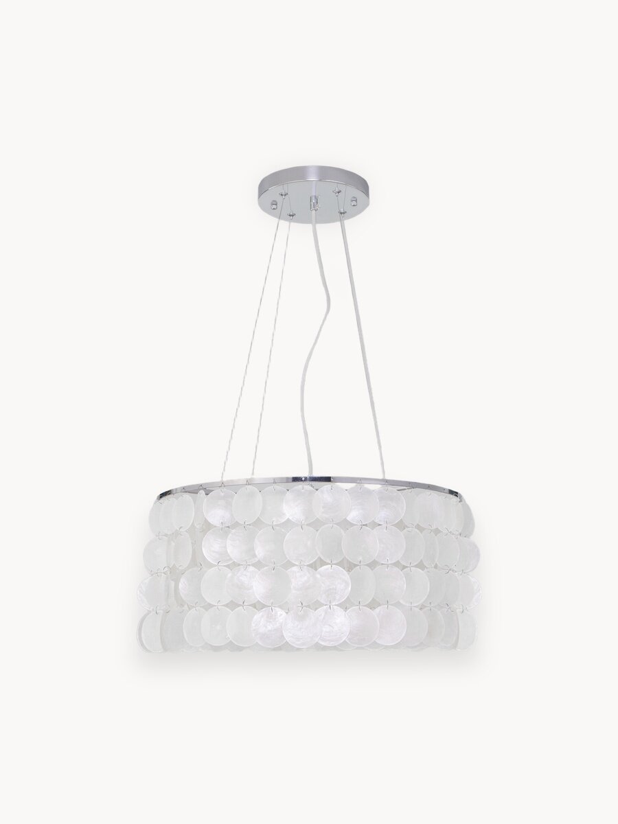 Люстра / Подвесной светильник с перламутром Eurosvet Sandra 60005/4, Е27, 4*60 Вт, хром