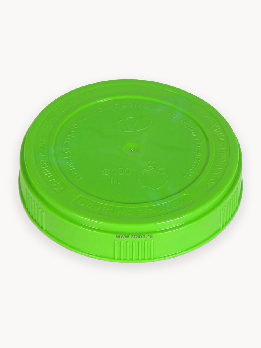 Крышка винтовая 'Твист-офф', d-100, зеленая, пластик, для консервирования