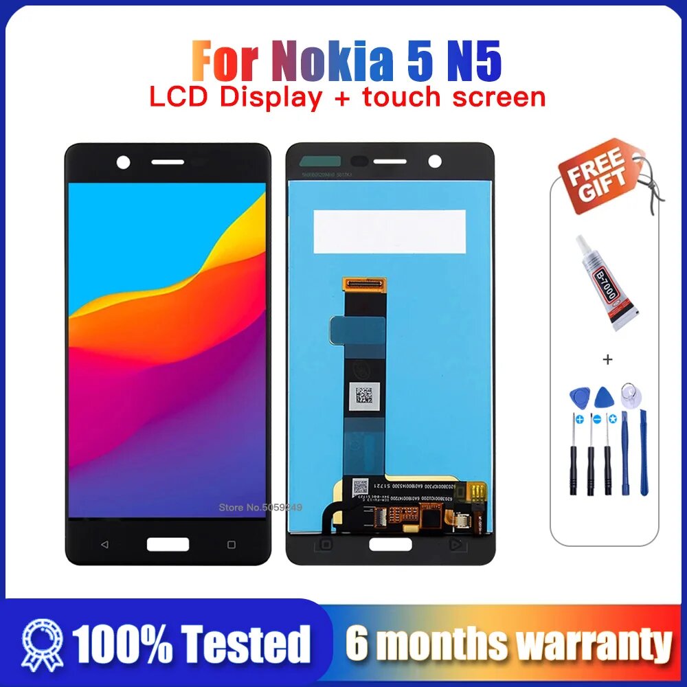 Оригинальный ЖК-дисплей 5.2 дюйма для Nokia 5 N5 TA-1008 TA-1053 TA-1030, сенсорный экран, дигитайзер, сборка для замены