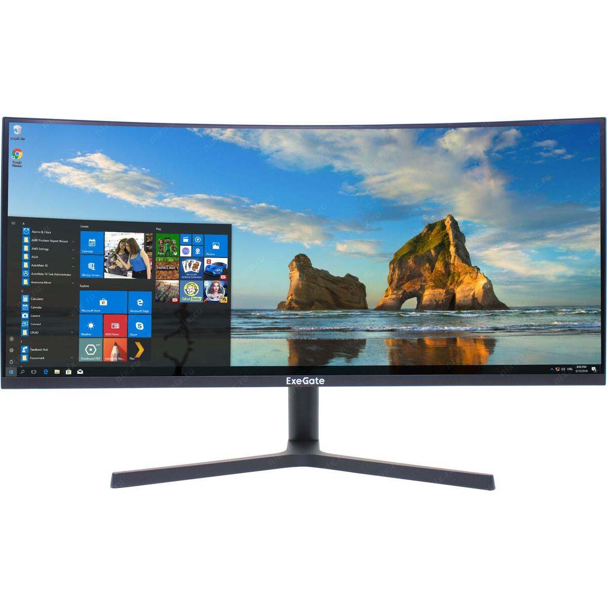 34" ЖК монитор ExeGate Combat EC3407TA (Curved LCD, 3440x1440, HDMI, DP) EX299467RUS — фото 1