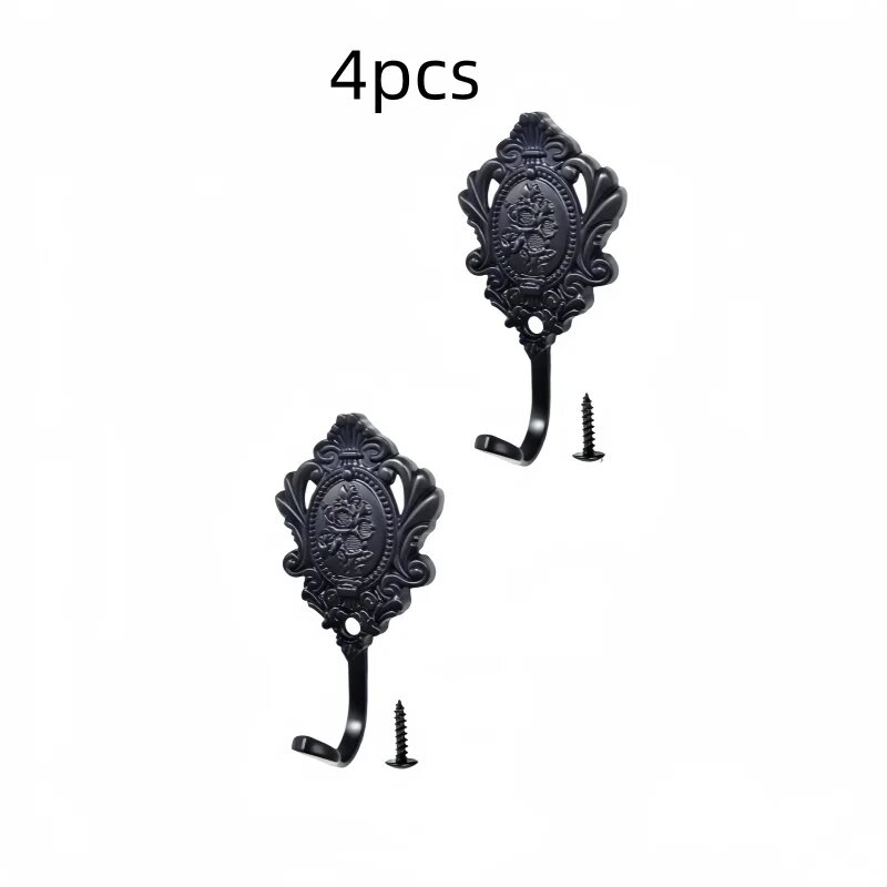 Винтаж крючки из цинкового сплава 4 Pcs Black