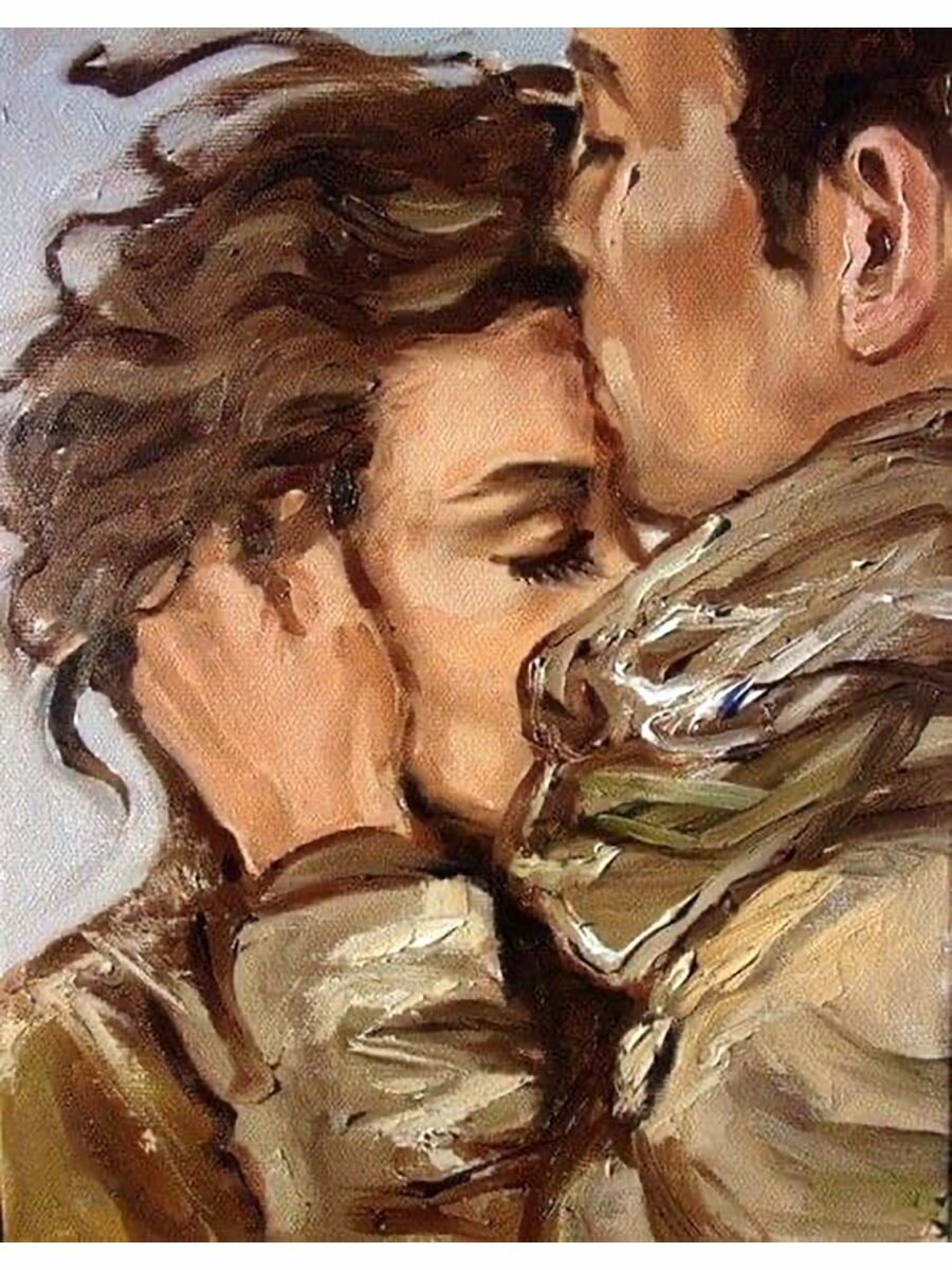 Картина по номерам "Нежный поцелуй" 40х50 см, хлопковый холст на подрамнике, акрил, АртТойс