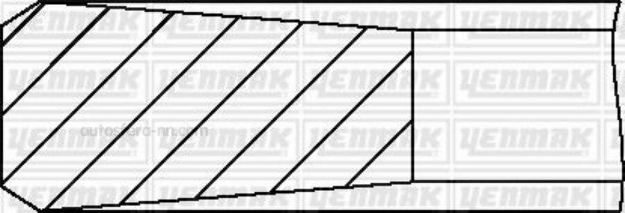 YENMAK 9109168000 кольца поршневые! d75x3x1.95x2.5 STD (к-кт на 1 порш.)\ Citroen C2/C3 1.6 HDi 16V 04>