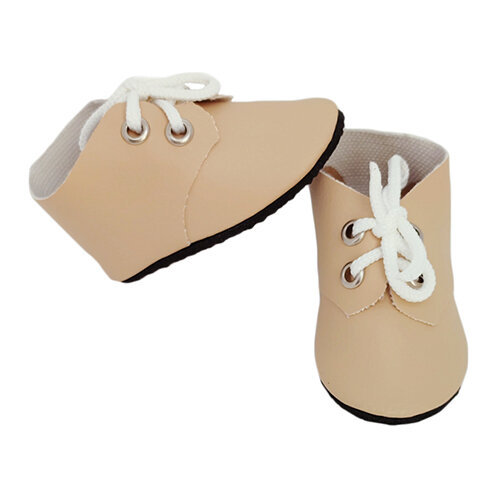 HobbyBe Аксессуары для кукол Ботиночки 5см Светло-бежевые стиль акцент кукольного образа