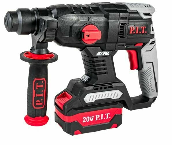 Перфоратор аккумуляторный бесщеточный P.I.T. PBH20H-22A/1 на системе OnePower (20В,1.5Дж,2-х реж, бур 24мм, 1акб Li-Ion 4Ач, ЗУ 3А, кейс)