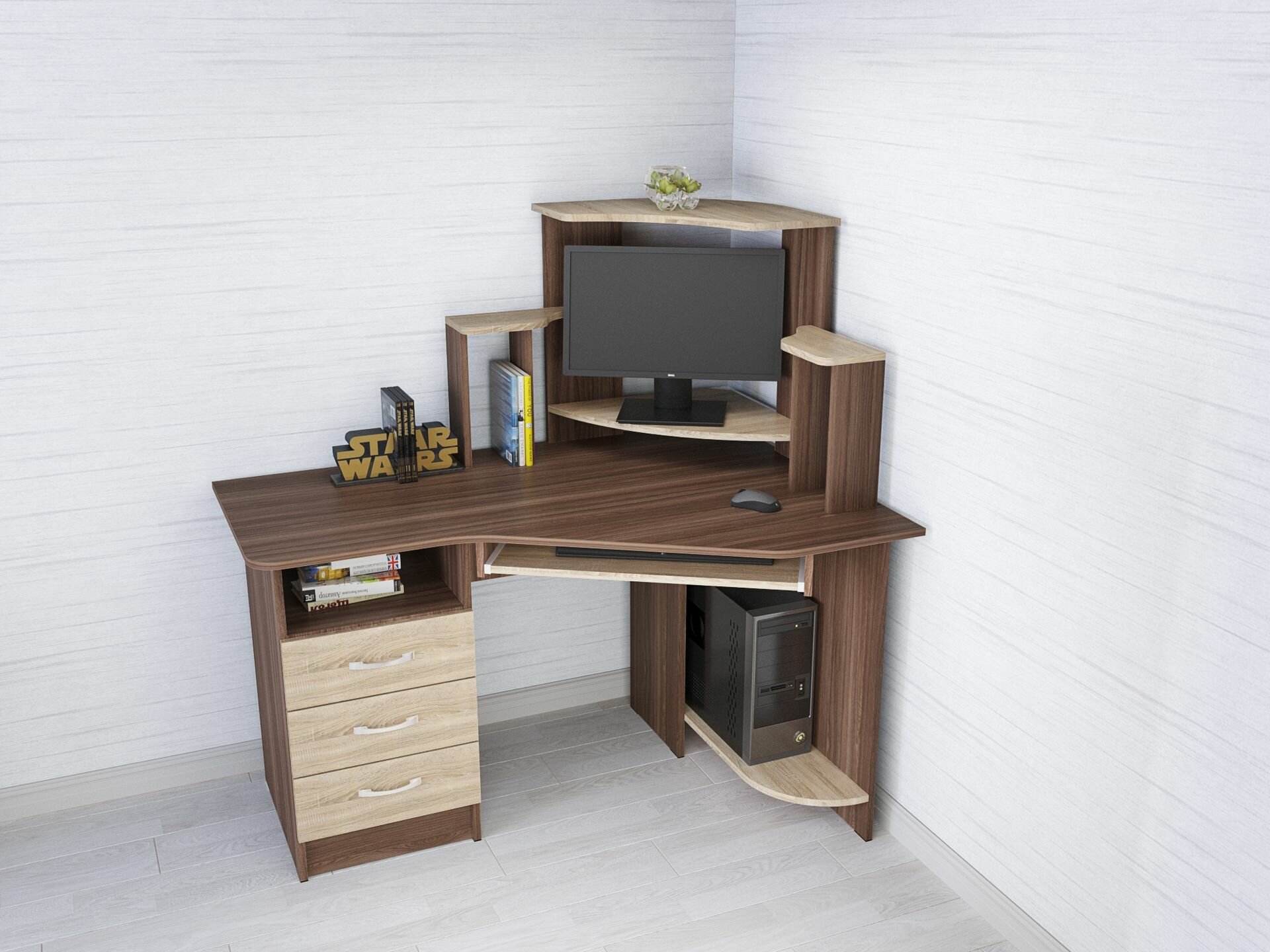 Тэкс компьютерный стол Грета-7, цвет: ясень шимо/дуб сонома