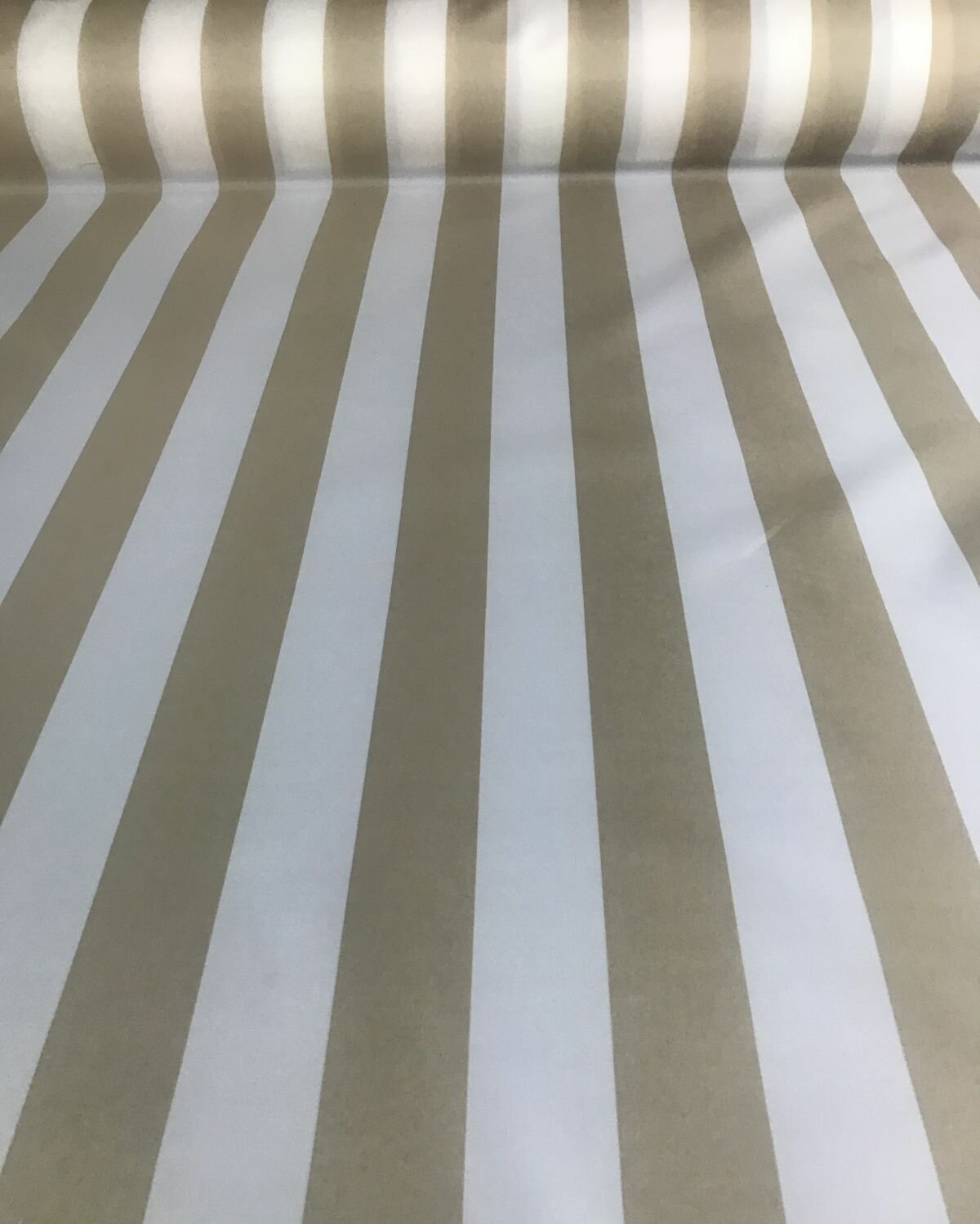 Ткань тентовая Турист, водоотталкивающая пропитка, полоса цв. бело-бежевый, ш-150 см, отрез 1 метр