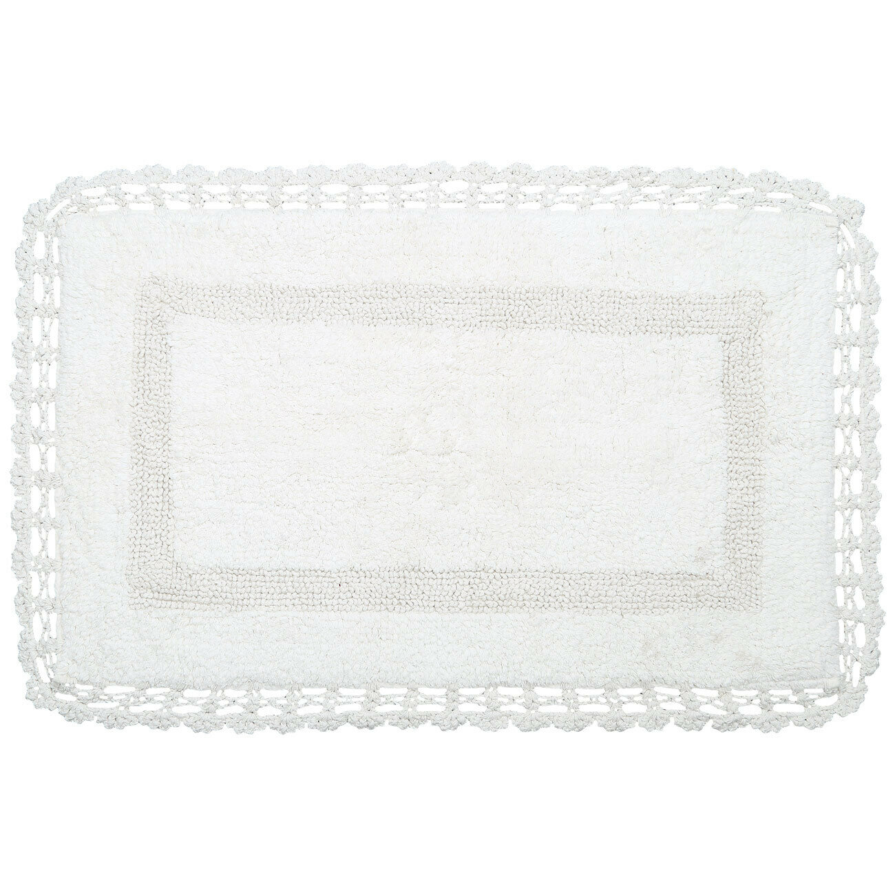 Коврик, размер 50х80 см, хлопок, кремовый, Кружево, Knit, Kuchenland