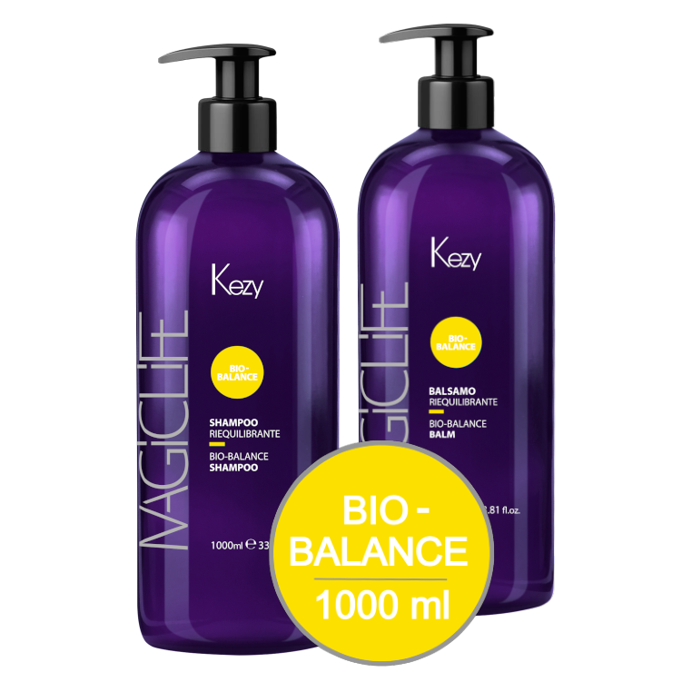 Kezy Magic Life BIO Balance Набор для ухода (Шампунь для жирной кожи головы 1л; Бальзам для нормальных и тонких волос с жирной кожей головы 1л)