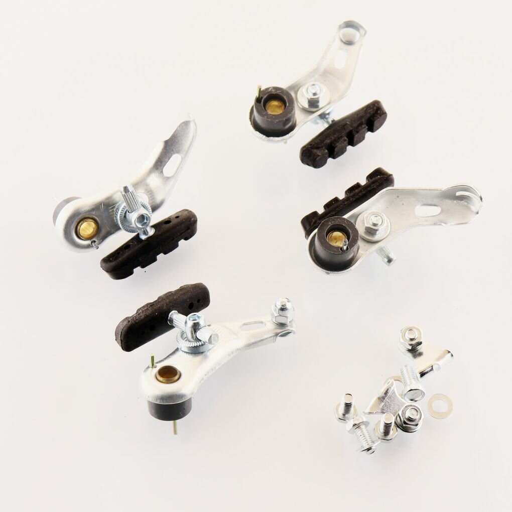 Тормоз велосипеда V-brake (хром) (комплект, перед + зад) "DS"