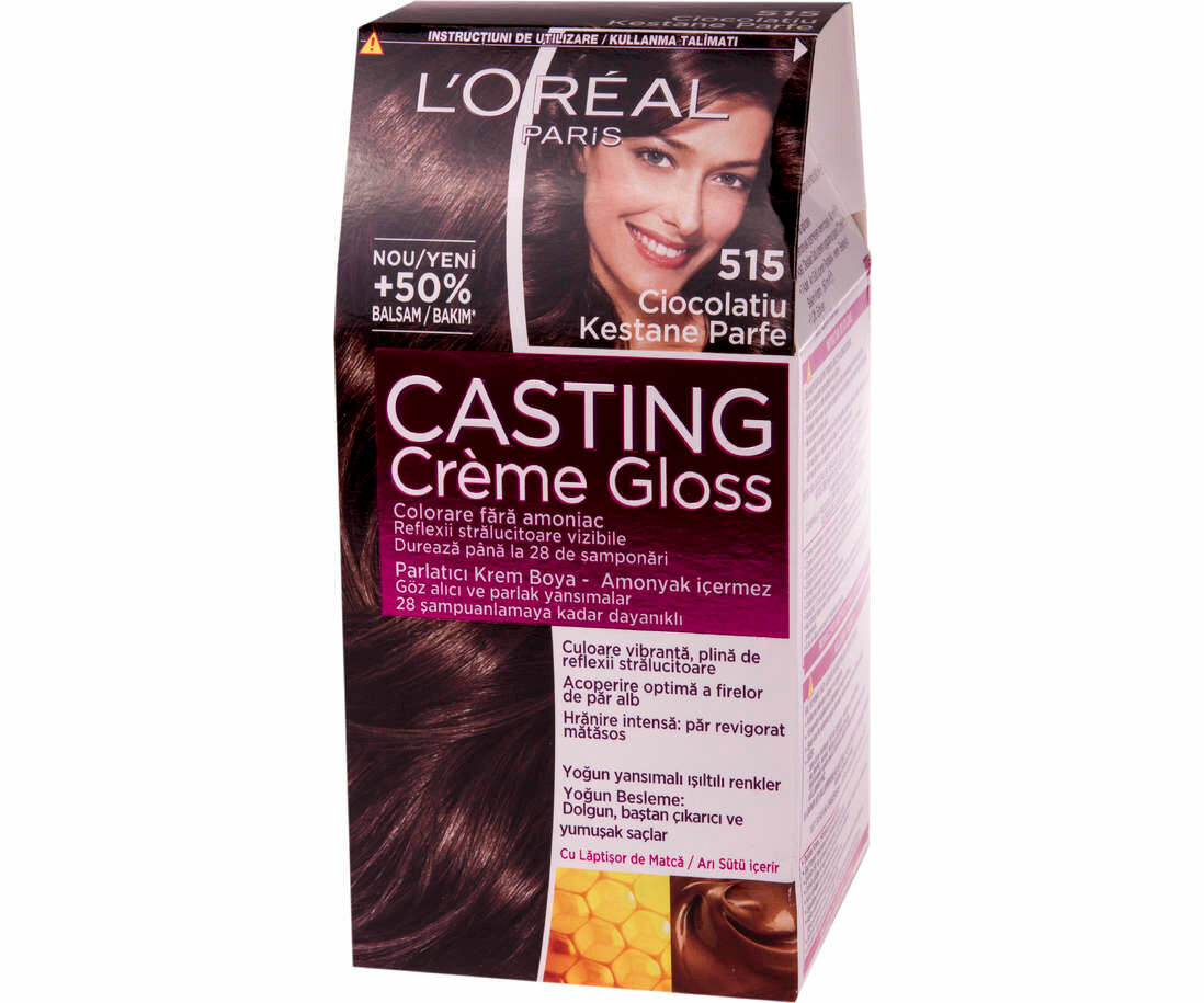 L'Oreal Paris Casting Creme Gloss стойкая краска-уход для волос, 515 ледяной мокко, 254 мл
