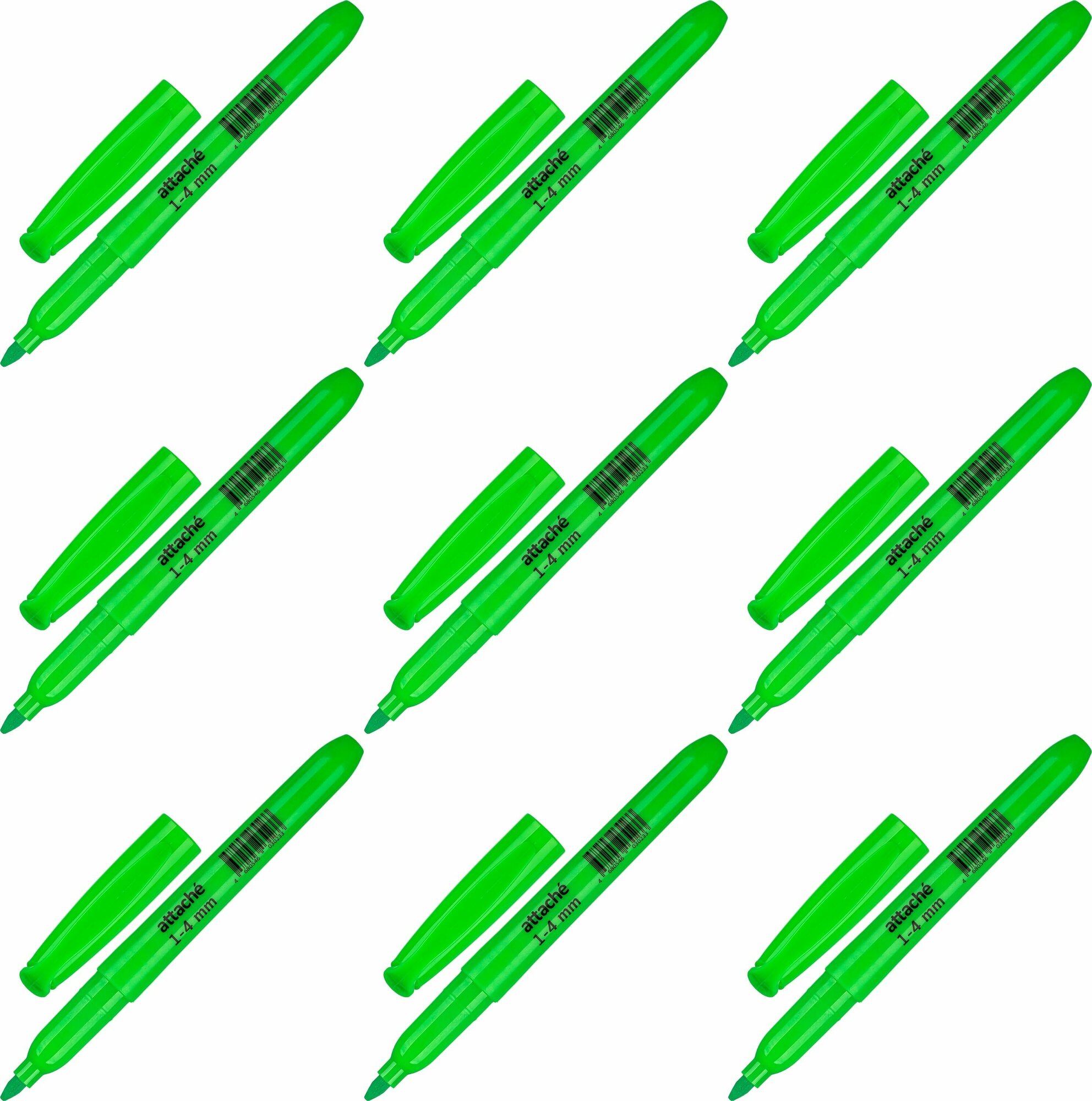 Attache Текстовыделитель Зеленый, 1-3,9 мм, 9 шт