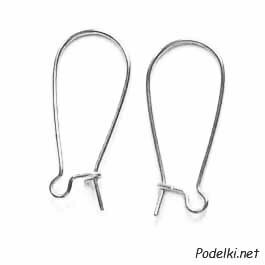 Фурнитура для бижутерии Швензы-петли 0000613 серебряный цвет 25 мм, цена за 10 пар