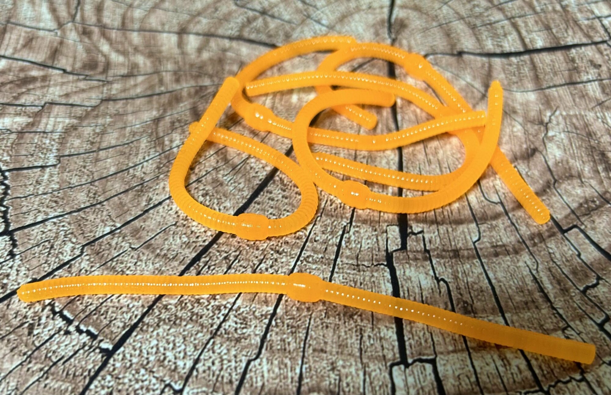 Мягкие силиконовые приманки для форели Lapsha 10, цвет Оранжевый