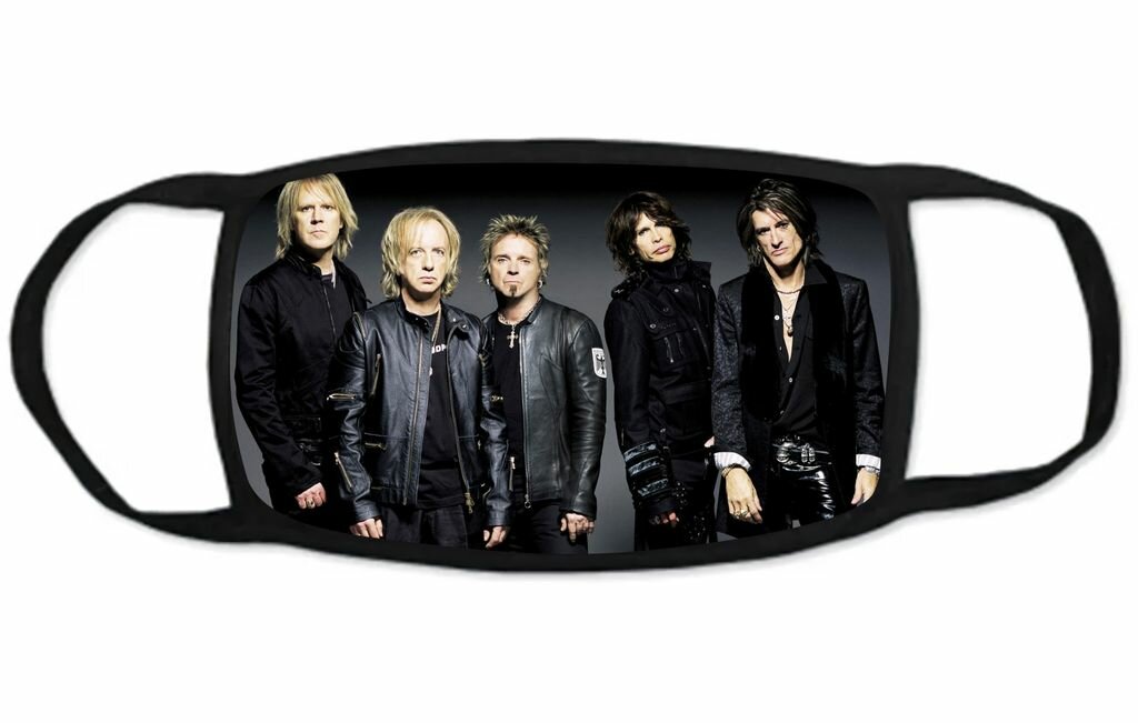 Маска защитная тканевая на лицо Aerosmith, Аэросмит №8, Детская - 18 на 10 см