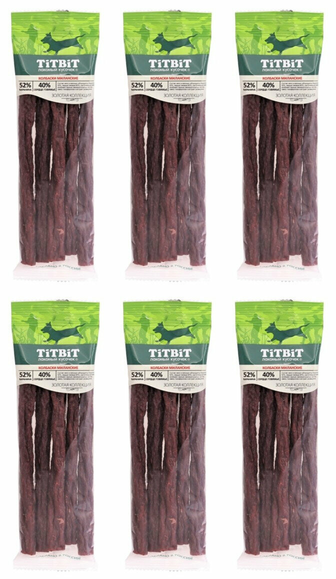 Titbit Лакомство для собак Золотая коллекция Колбаски Миланские 75г,6 шт