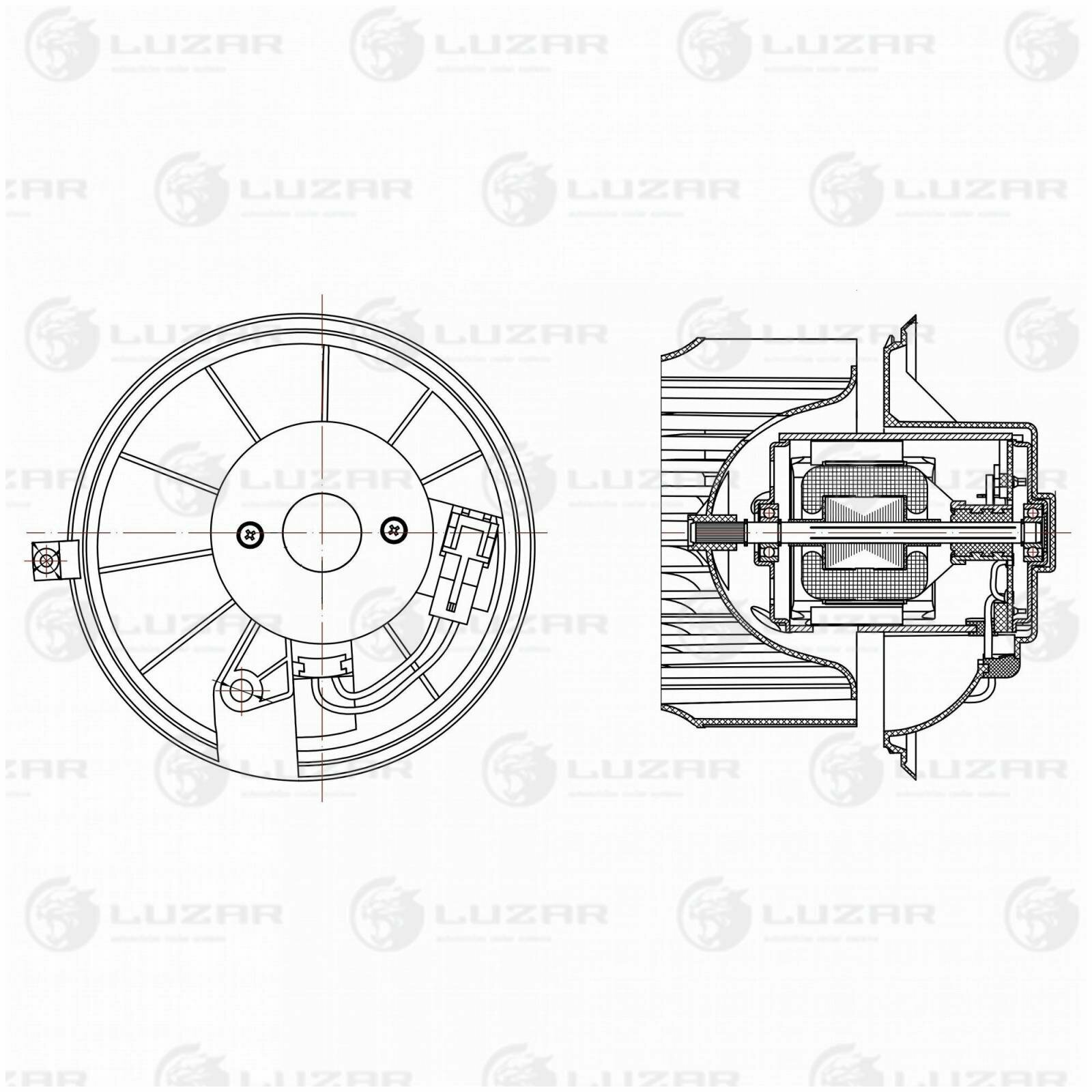 Вентилятор отопителя УАЗ 3163 Патриот (06.2007-04.2012) (тип Delphi) (LFh 0363)