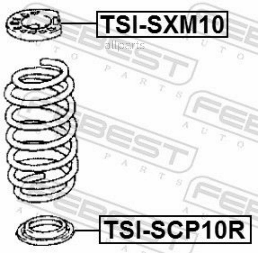 FEBEST TSI-SCP10R проставка задней пружины нижняя TOYOTA VITZ NCP1# SCP1# 1999.01-2005.01 [JP]