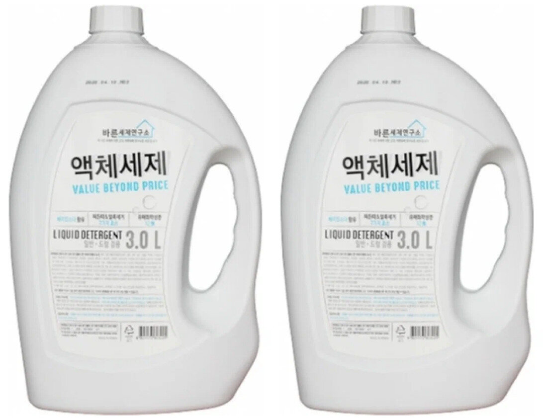 Жидкое средство для стирки Mukunghwa Good Detergent Laboratory, с ферментами, содой и растительными экстрактами, 3 л, 2 шт