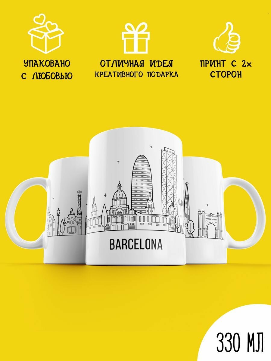 Кружка керамическая Города Мира Барселона