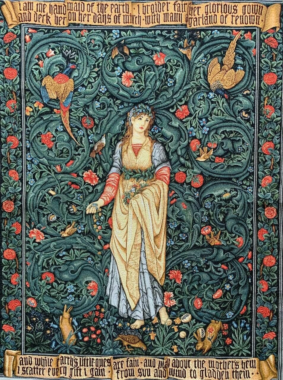 Панно гобеленовое на стену в средневековом стиле "Флора", 140х195 см / Гобелен