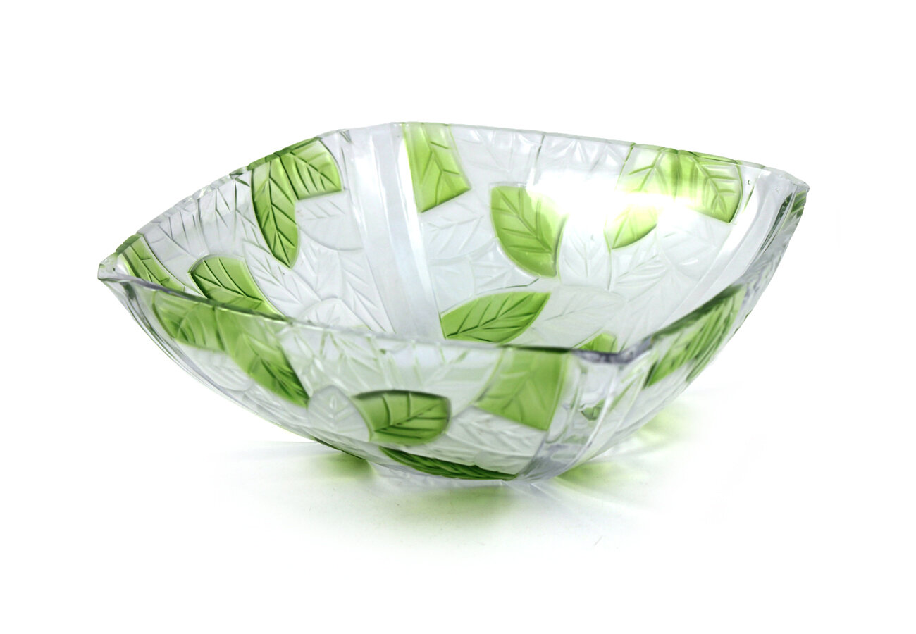 Блюдо, квадратное, d25см, h8.6см, высококачественный пластик, зеленое