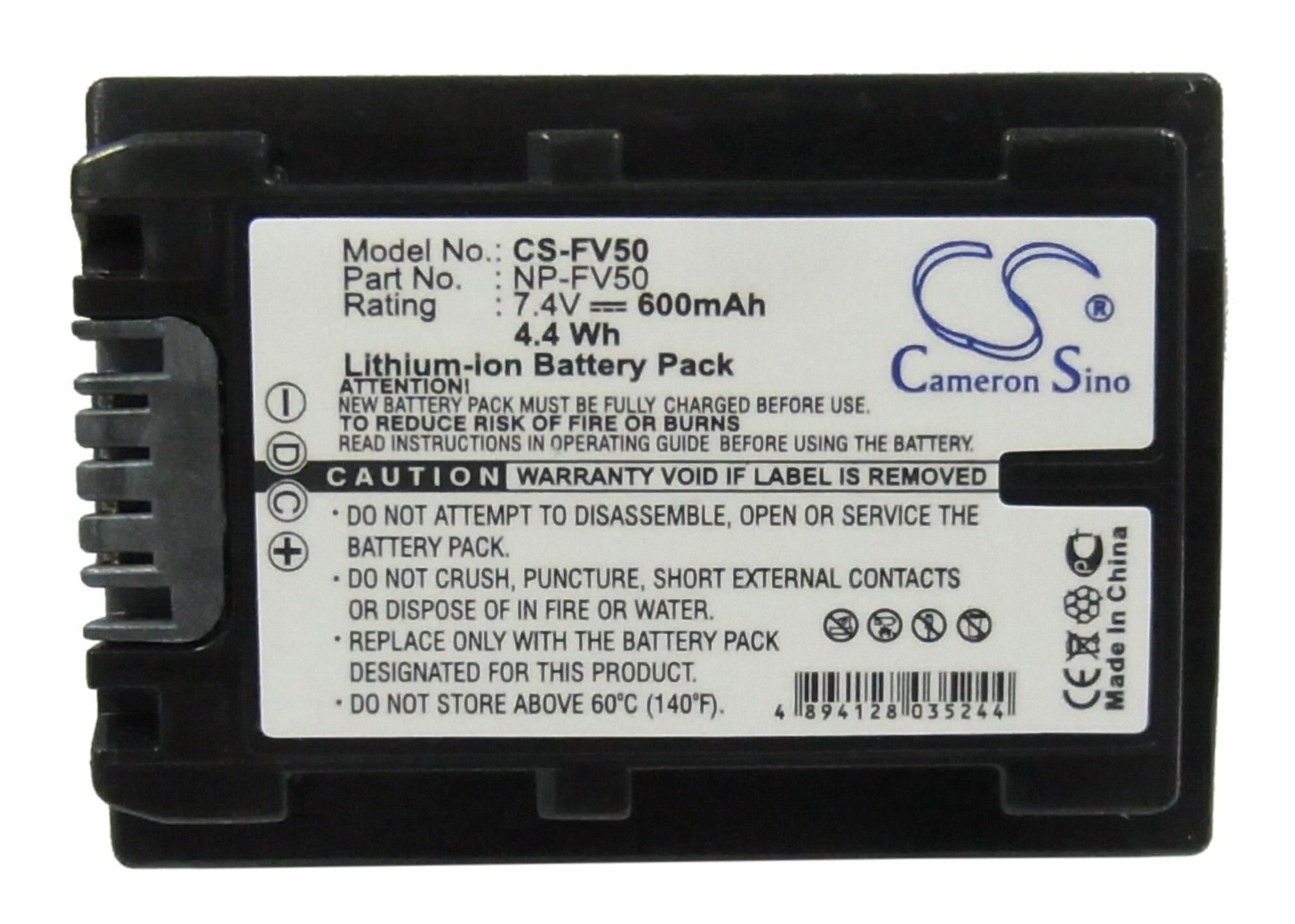 Аккумулятор для видеокамеры Sony NP-F50, NP-FV70 на 1500 mAh, Sony серий DCR и HDR см. совместимость - CS-FV70 от компании Cameron Sino