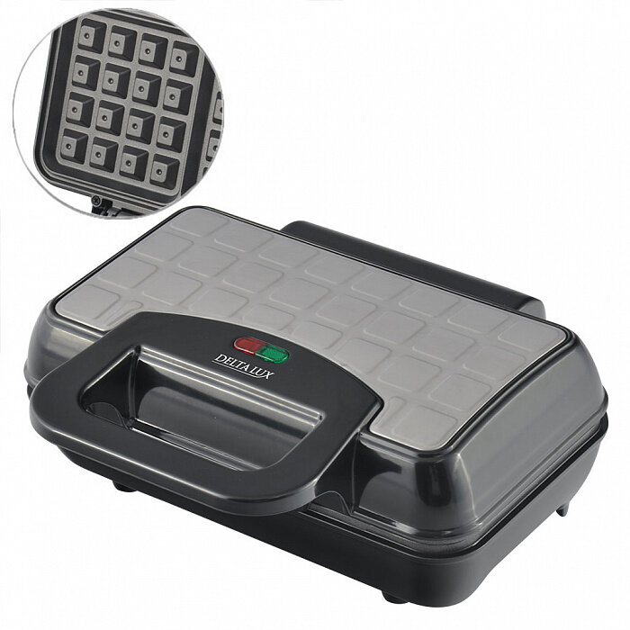 Вафельница Электрическая 700 Вт "венская" Delta Lux De-6400 Черная