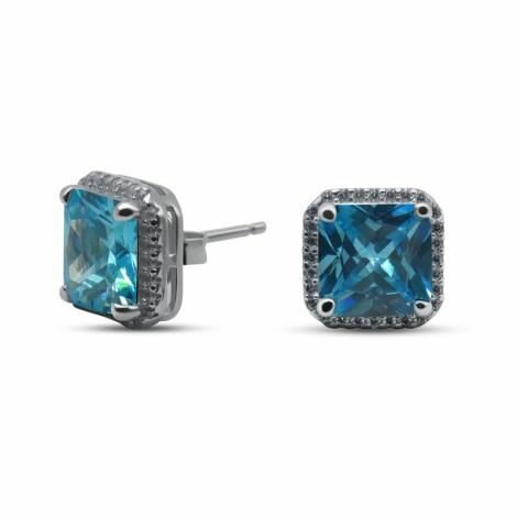 Серьги пусеты, серебро, 925 проба, фианит