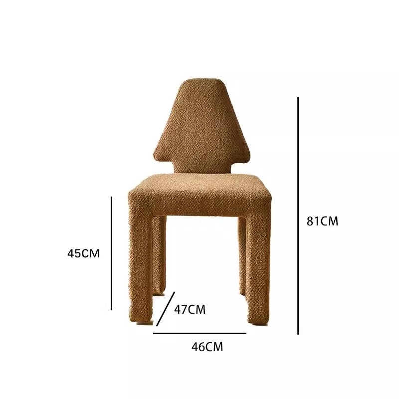 Стулья дизайнерские бархатные геометрические Teddy Chair (светлый хаки, треугольник)