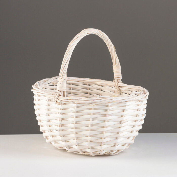 Корзина плетёная, 23×19×12/23 см, белый, ива